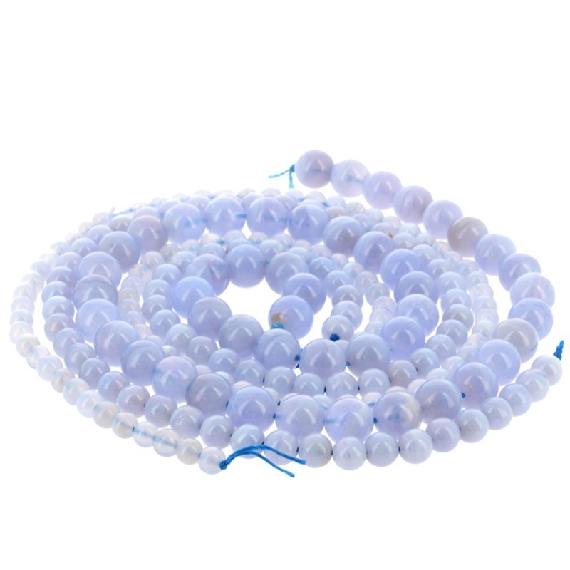 Billes Agate Calcédoine Bleue Perles Percées de 4 à 8 mm - Artisans de ...